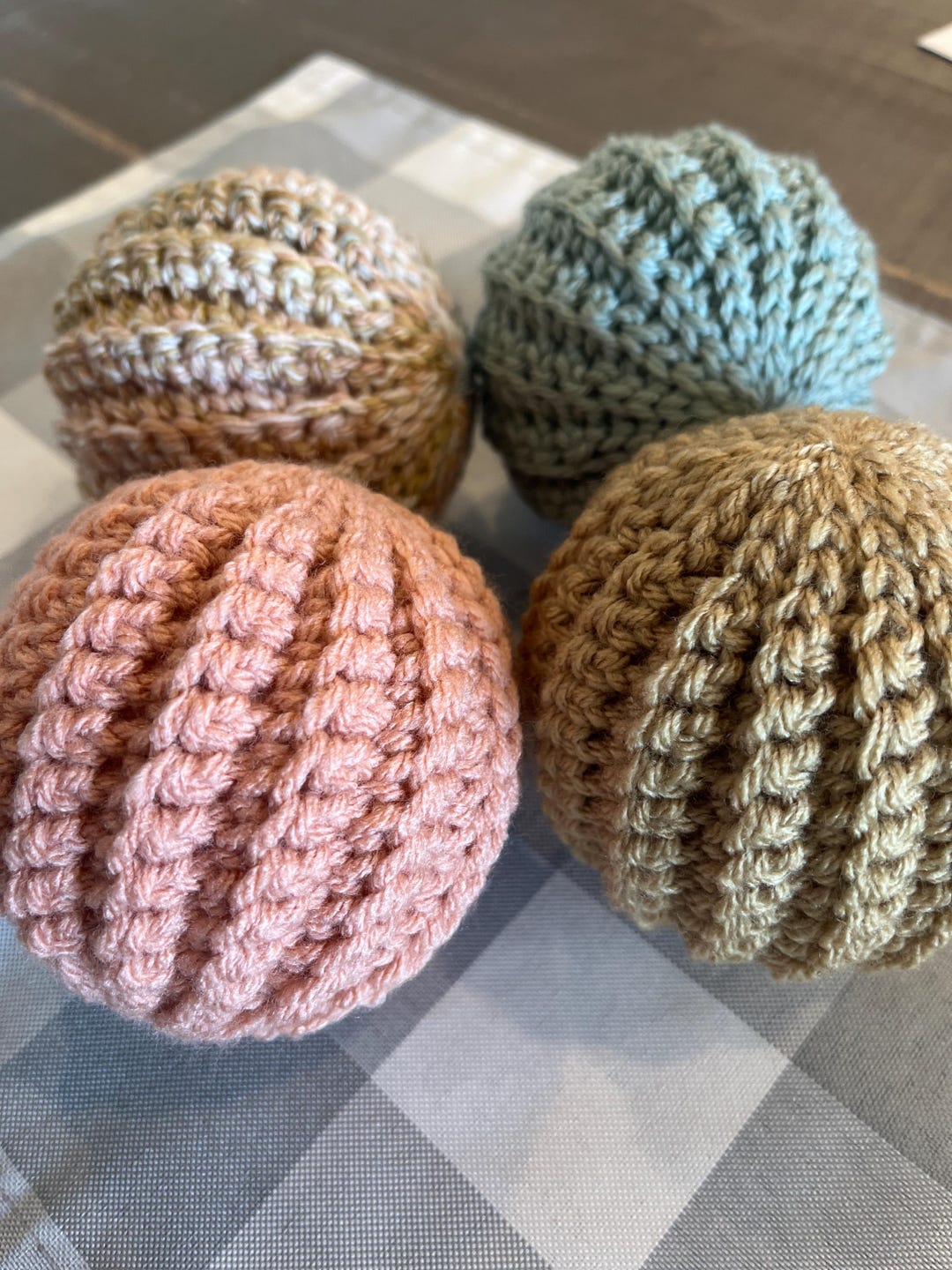Pastel Autumnal Set of Sweater Balls• Bowl Filler• Tiered Tray Sweater ...