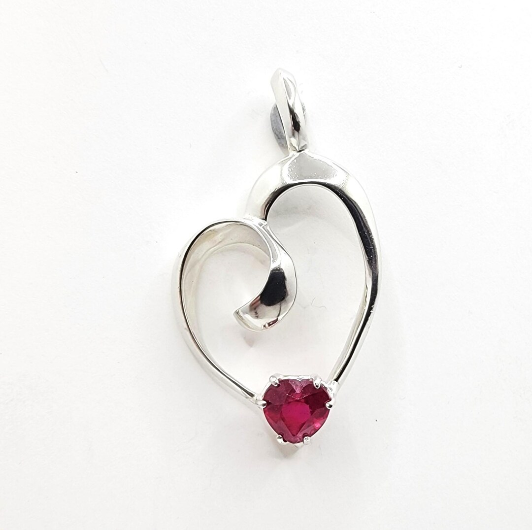Heart-shaped Ruby Set in a Robert Michael Design # 5653 - Etsy