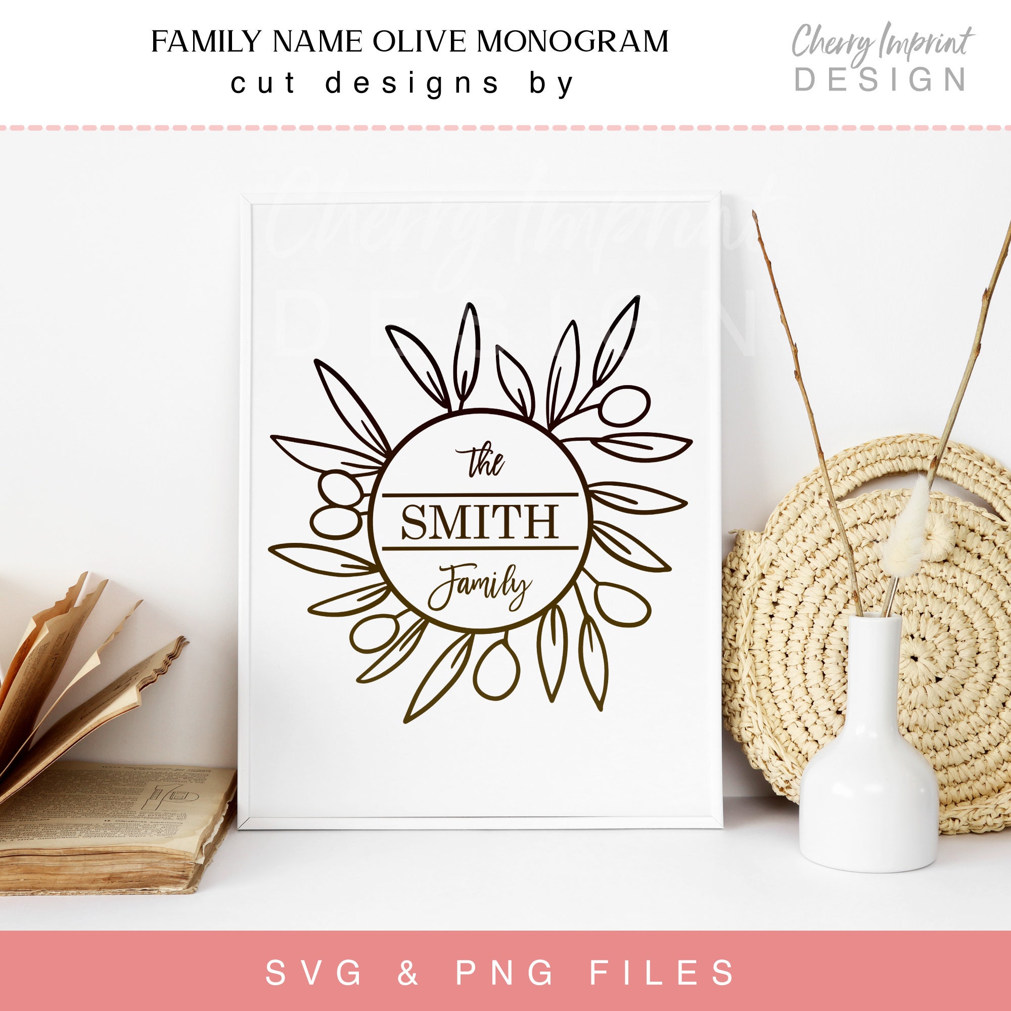 Family Last Name Greenery Monogram SVG Olive Greenery Family - Etsy Canada