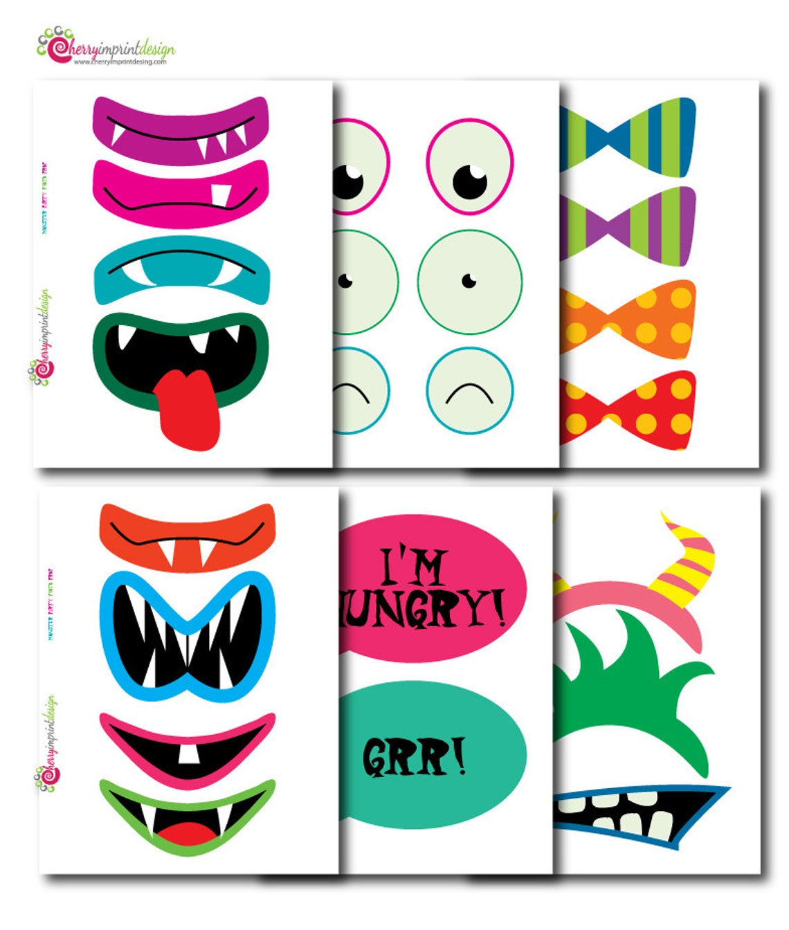 39 Hilarious INSTANT DOWNLOAD Monster Photo Booth Props Great for ...