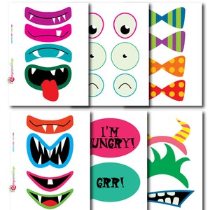 39 Hilarious INSTANT DOWNLOAD Monster Photo Booth Props Great for ...
