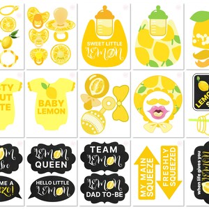 35 Lemon Baby Shower Photo Booth Props - Neutral Baby Shower INSTANT ...