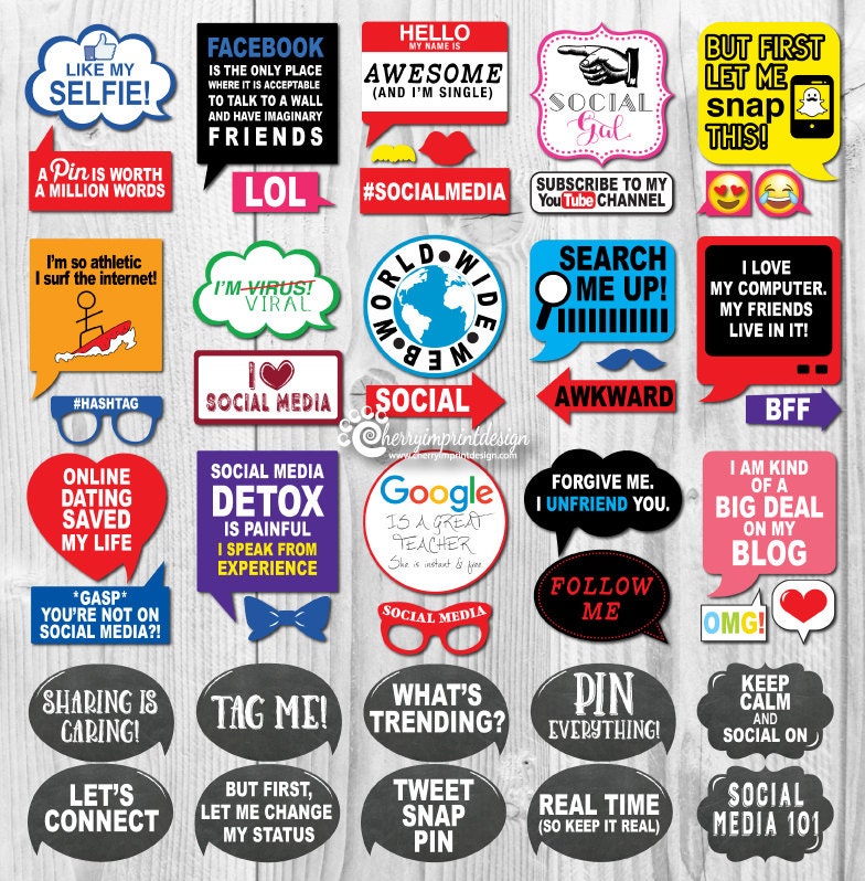 47 Funny Social Media Photo Booth Props - Internet World Wide Web Photo ...