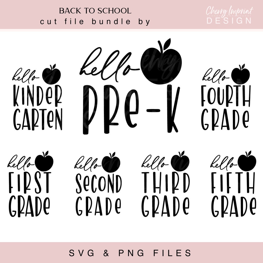 Back to School SVG Bundle | Hello Pre-k Cut File | Hello Kindergarten ...