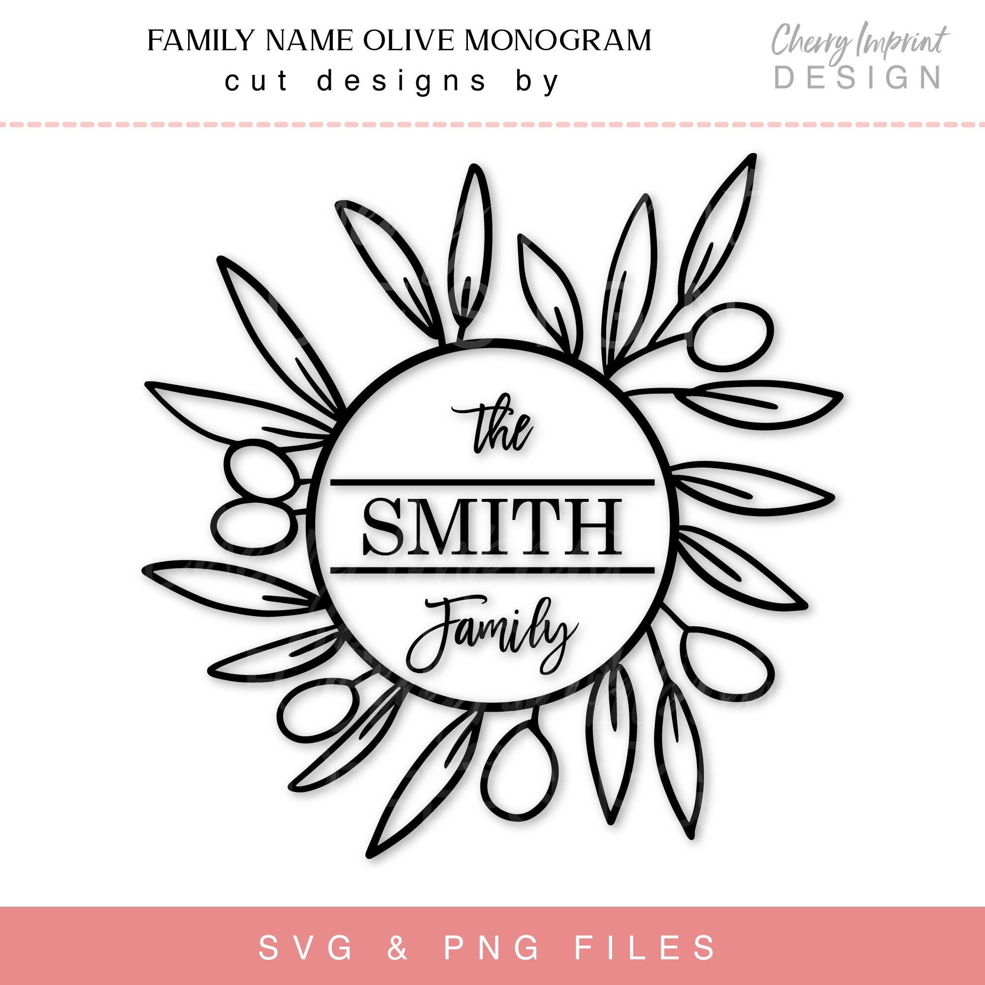 Family Last Name Greenery Monogram SVG Olive Greenery Family - Etsy Canada