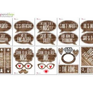25 Rustic Engagement Photo Booth Props - INSTANT DOWNLOAD DIY Pdf - Etsy