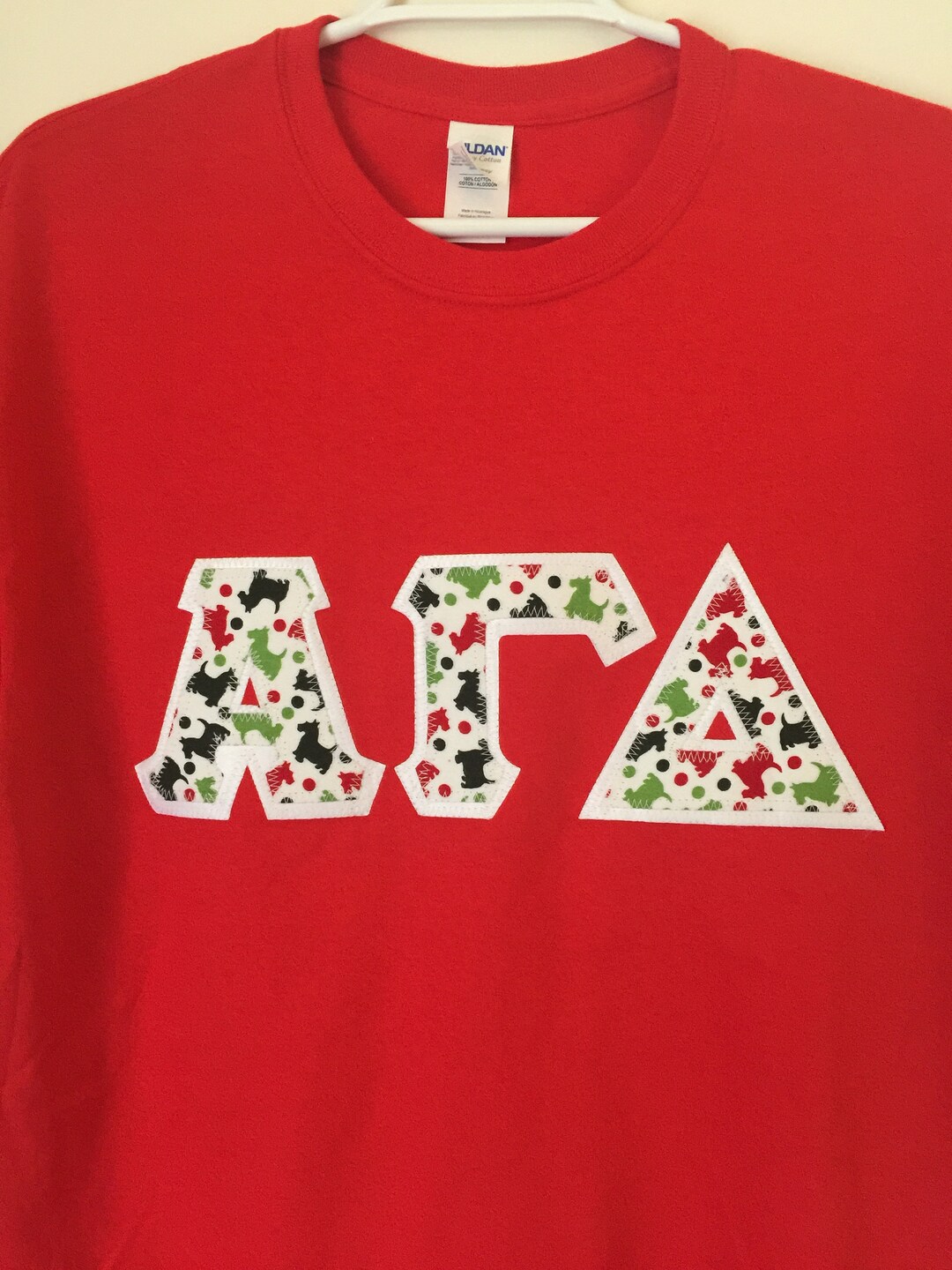 SALE Puppies Holiday Christmas Greek Lettered Stitched Shirt Fraternity ...