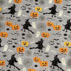 Halloween Ghost Witch Pumpkins Bats Gray Greek Lettered Stitched Shirt ...