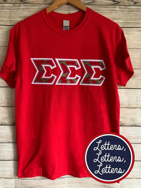 Greek Lettered Stitched Shirt Fraternity Sorority Made to - Etsy