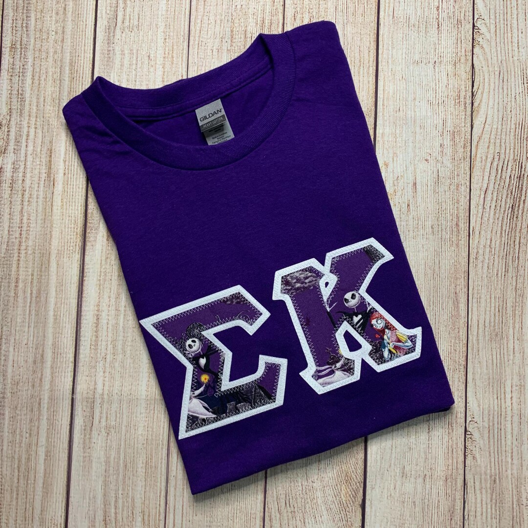 Nightmare Halloween Greek Lettered Stitched Shirt Fraternity Sorority ...