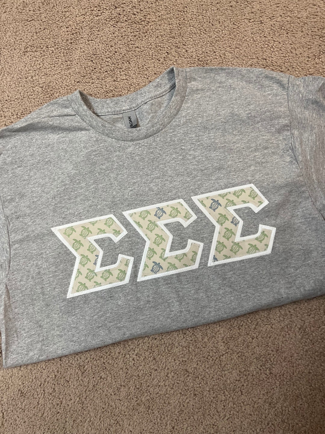 SALE Nautical Turtles Greek Lettered Stitched Shirt Fraternity Sorority ...