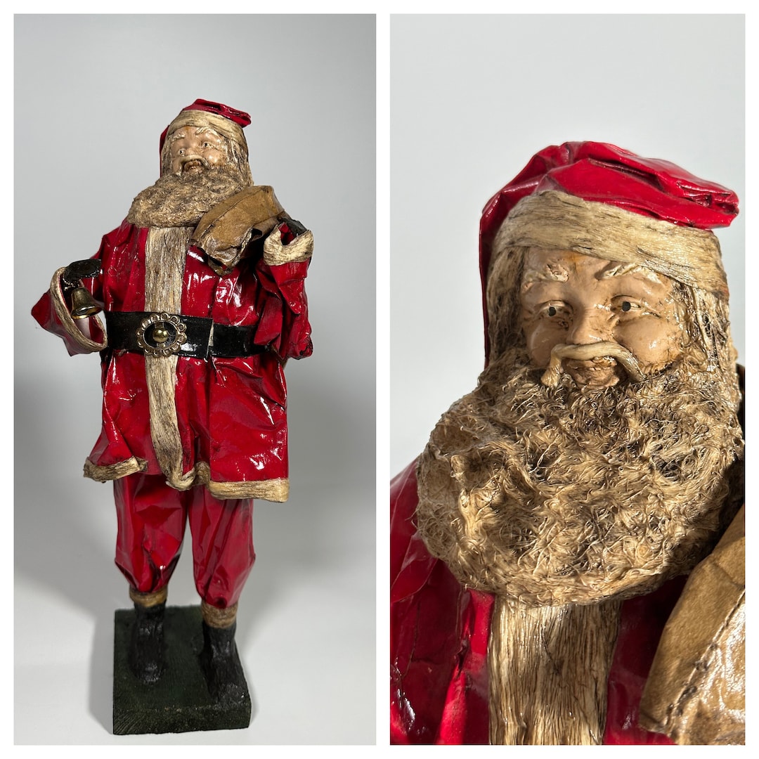 Vintage Hand Made Santa Clause Mexican Folk Art Paper Mache St ...