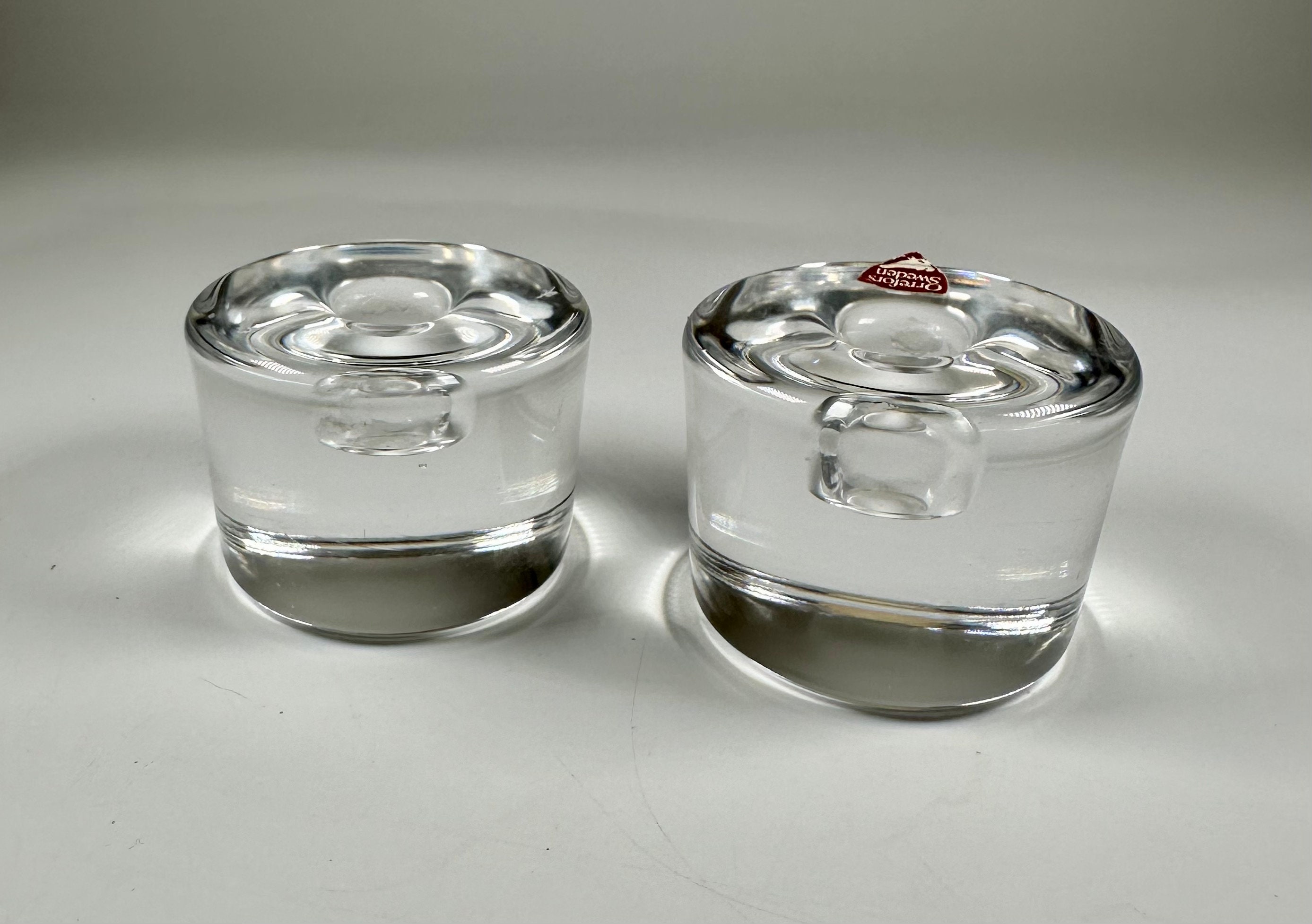 Vintage Pair Orrefors Sweden Glass Crystal Mini Taper Candle Holders - Etsy
