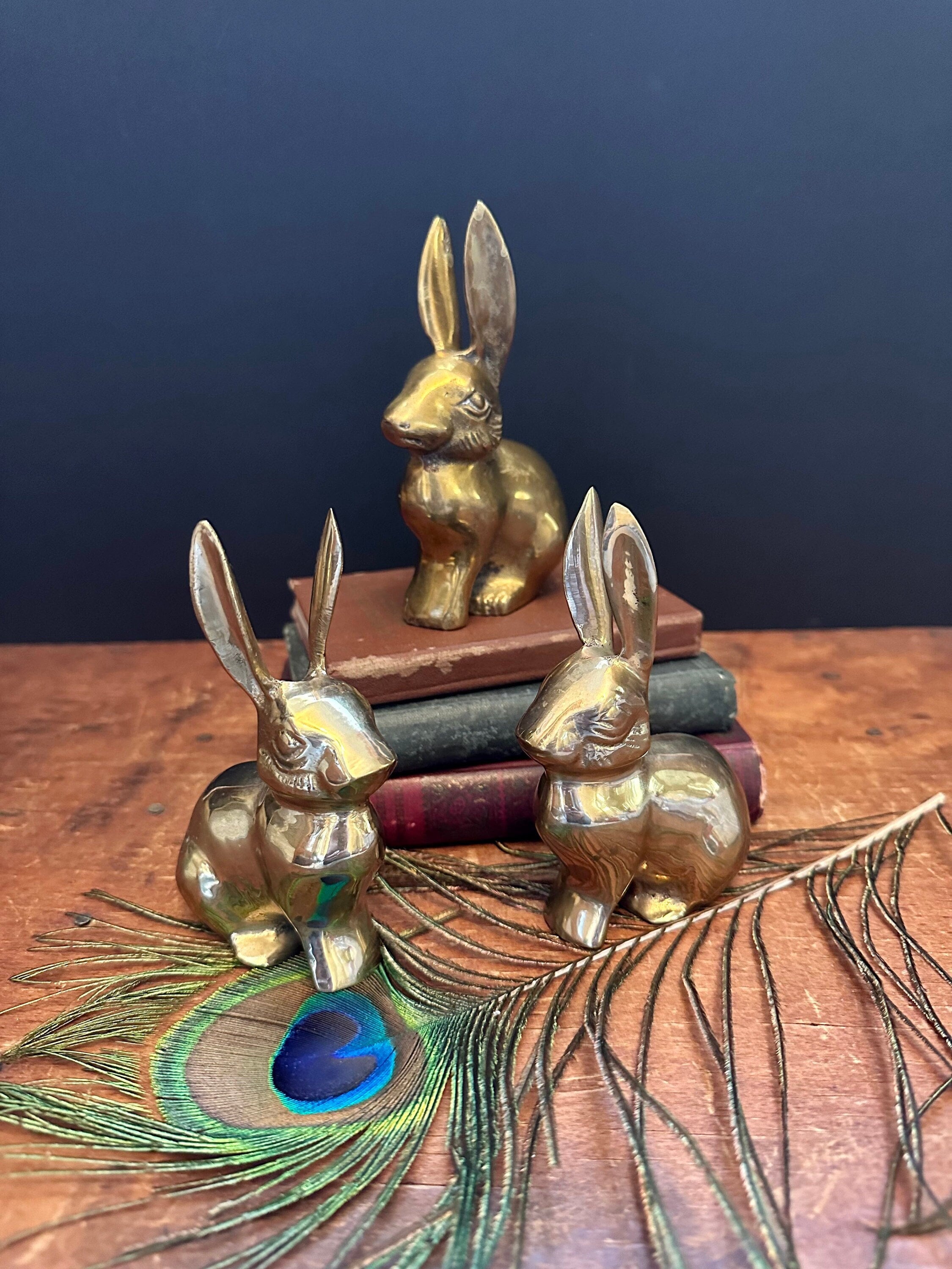 Vintage Brass Bunny Rabbits SOLD INDIVIDUALLY Boho Cottage Core ...