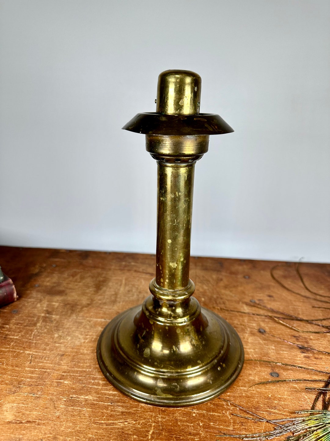 Antique Brass Candle Holder Spring Push up Mechanism - Etsy