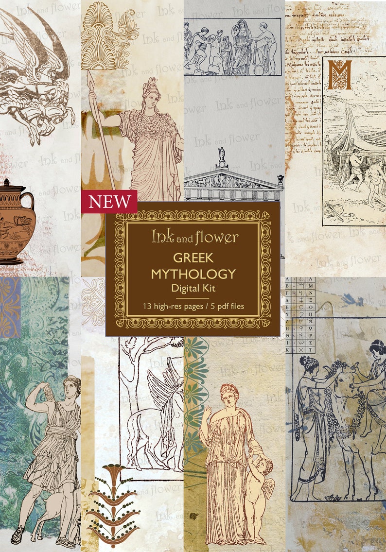 Greek Mythology Digital Kit. Greek Gods and Heroes. Instant - Etsy