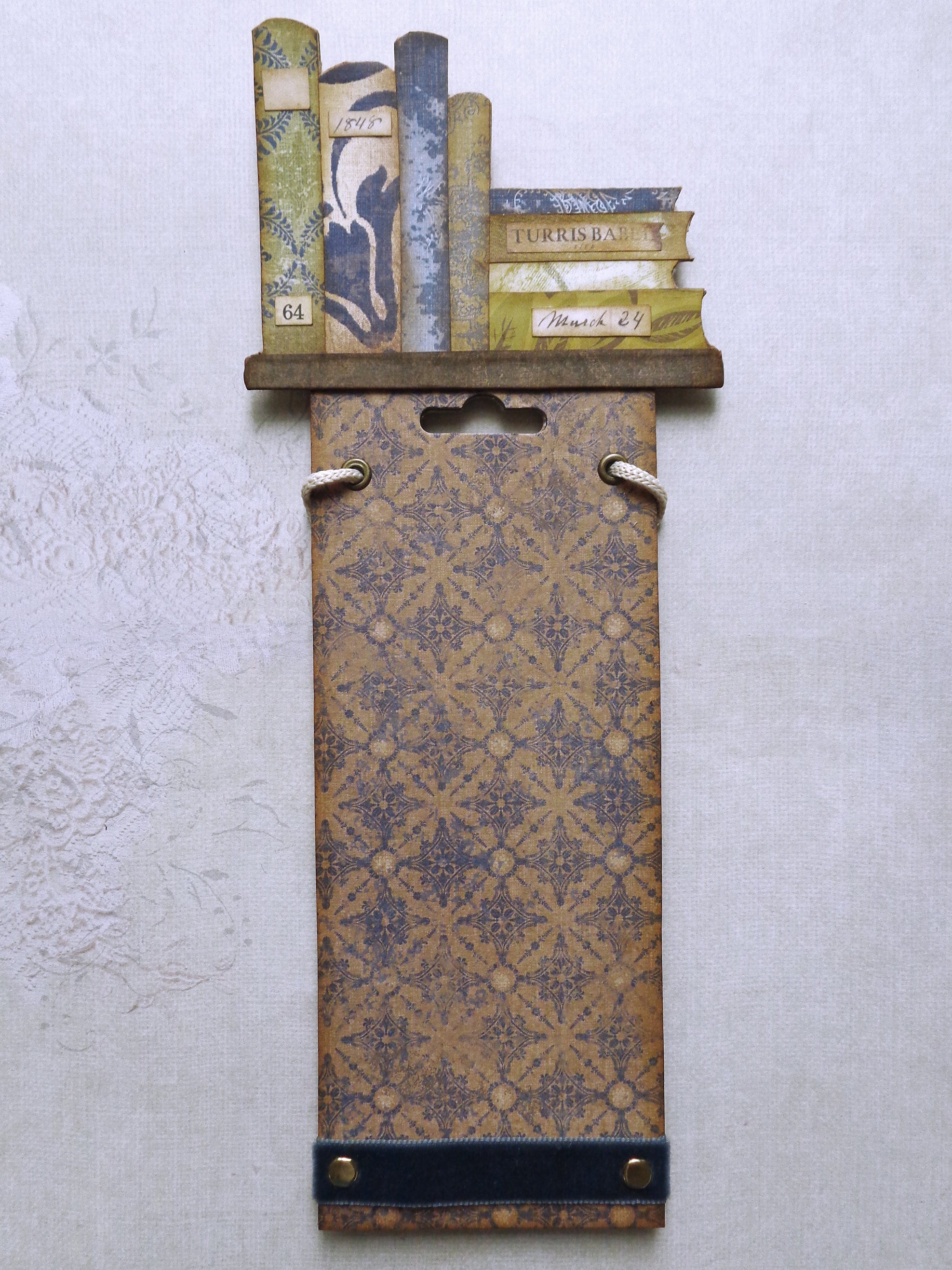 Hanging Notepad With Bookshelf Decoration. Home, Office Wall Decor ...