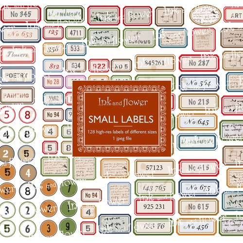 Very Small Labels. Instant Download Digital File of 128 - Etsy