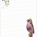 Printable Stationary. Bird Letterhead and Ephemera. Instant Download ...