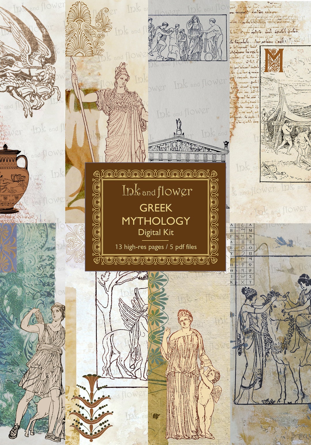 Greek Mythology Digital Kit. Greek Gods and Heroes. Instant Download ...