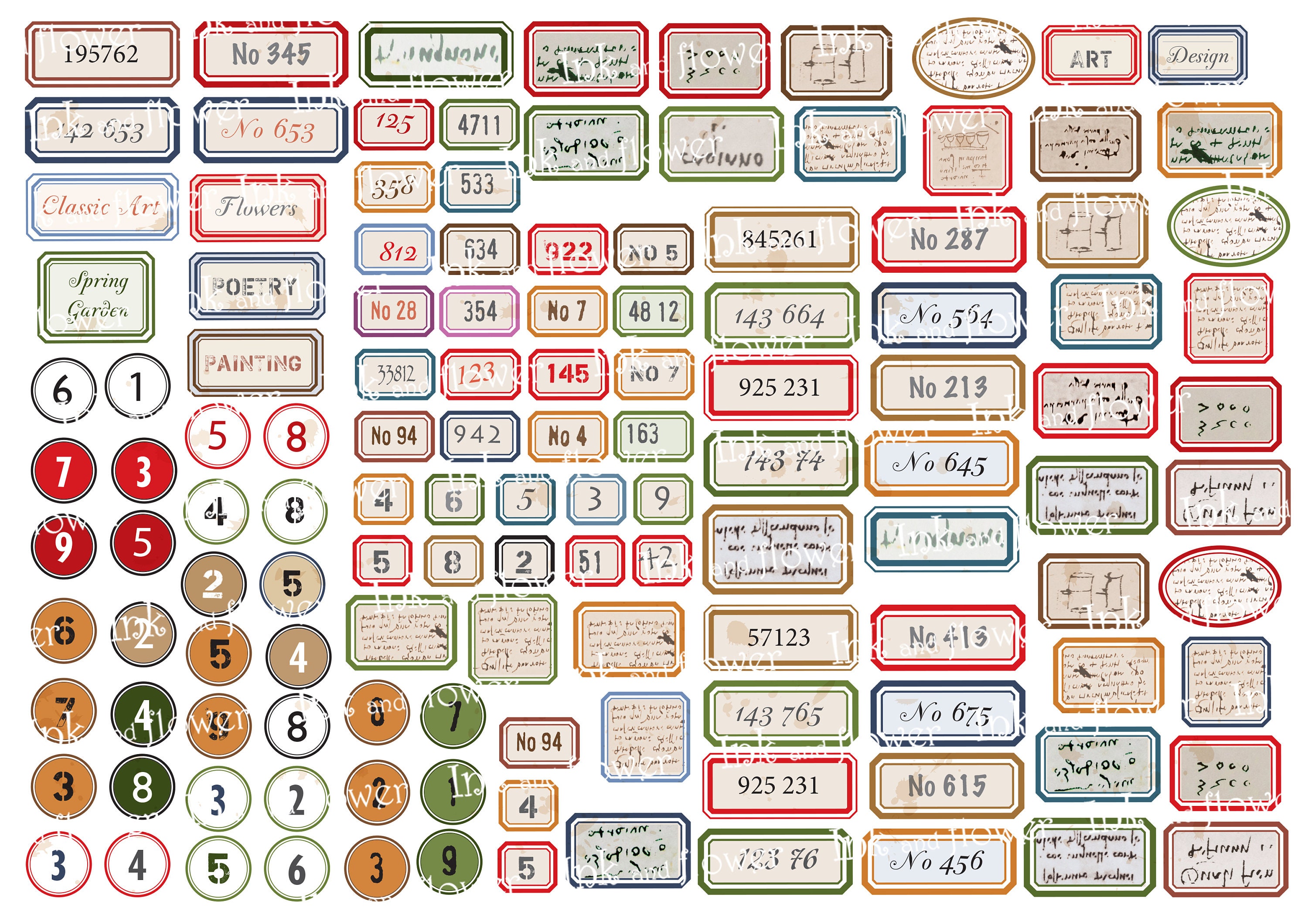 Very Small Labels. Instant Download, Digital File of 128 Labels of ...