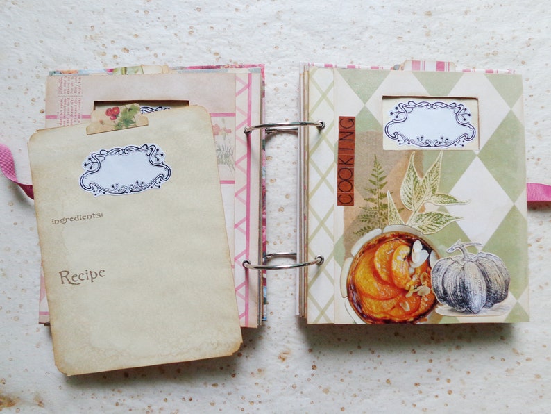 Mini Cook Book, Scrapbook Album, Junk Journal for Your Recipes. - Etsy