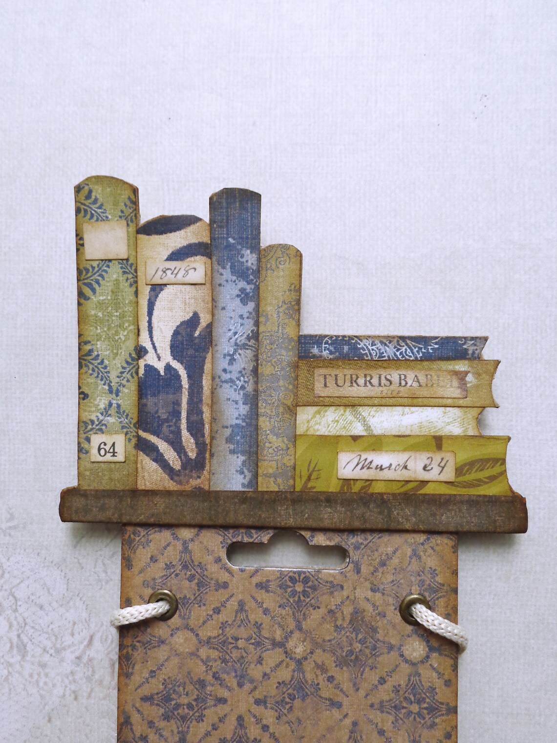 Hanging Notepad With Bookshelf Decoration. Home, Office Wall Decor ...