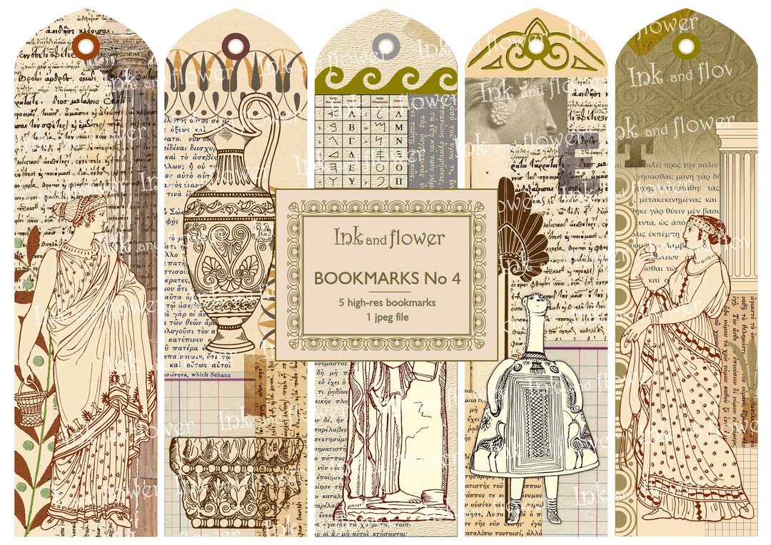 Ancient Greece. Digital Collage Bookmarks No 4. Instant Download ...