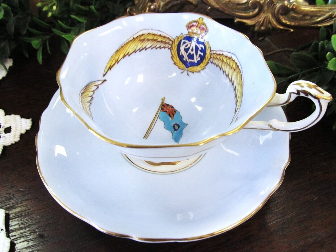 PARAGON Tea Cup & Saucer Blue Patriotic Series War of Britain Teacup ...