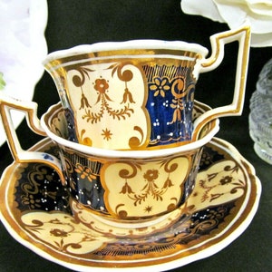 Antique Porcelain Grainger's Worcester Trio Tea Cup and Saucer 1825 ...