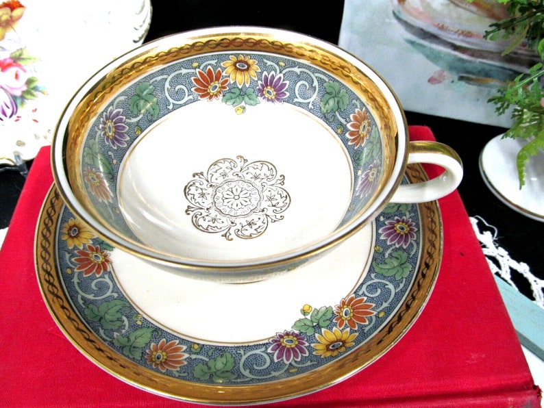 Thomas Germany Tea Cup and Saucer Floral Gold Gilt Teacup - Etsy