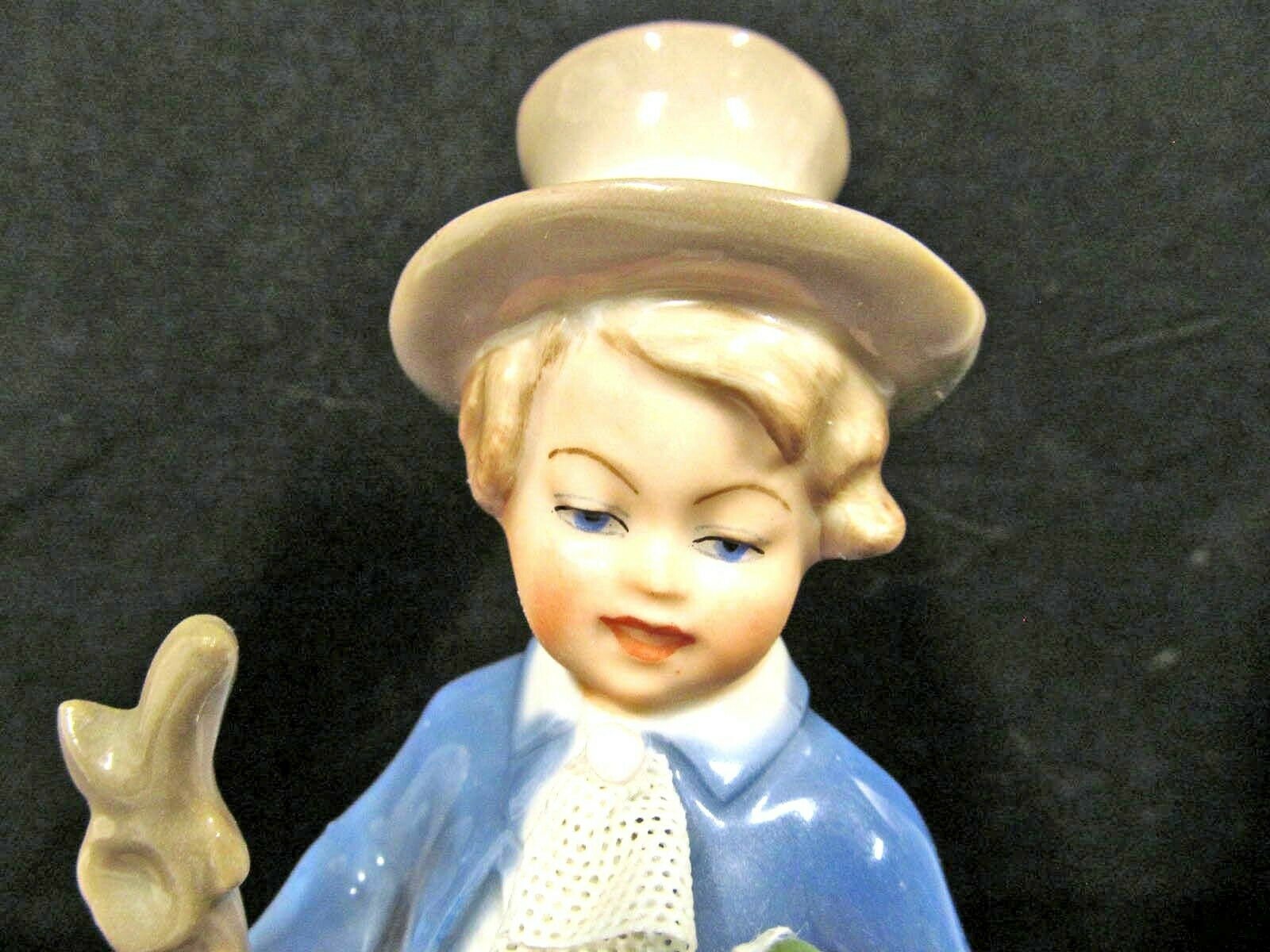 Antique GERMAN Figurine Man Dresden Grape Vine Leaves Boy With | Etsy