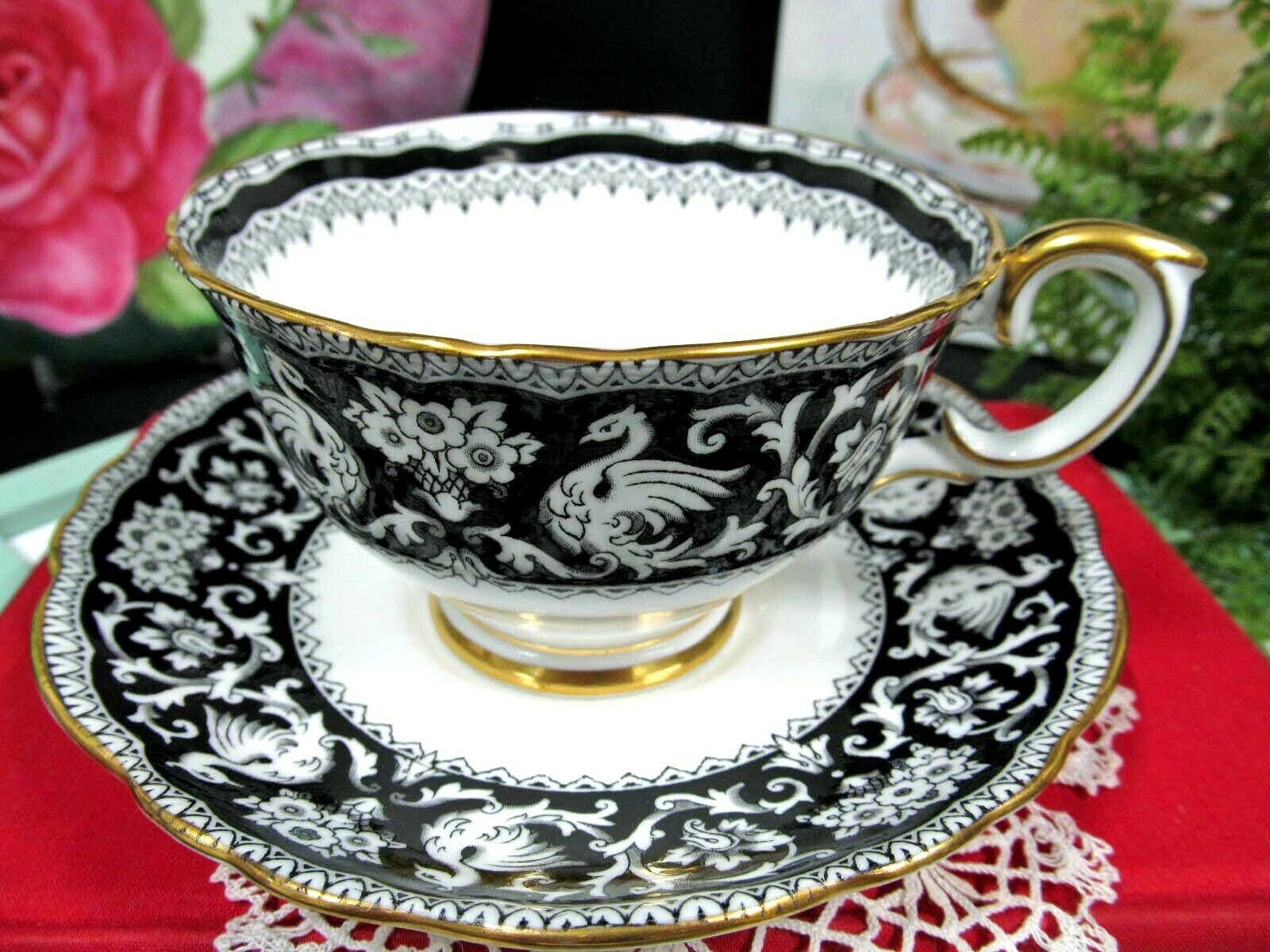 Kitchen & Dining Crown Staffordshire tea cup and saucer Ellesmere Black ...