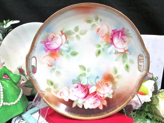 BAVARIA Germany Pink Cabbage Roses Pattern Charger Floral Rose - Etsy