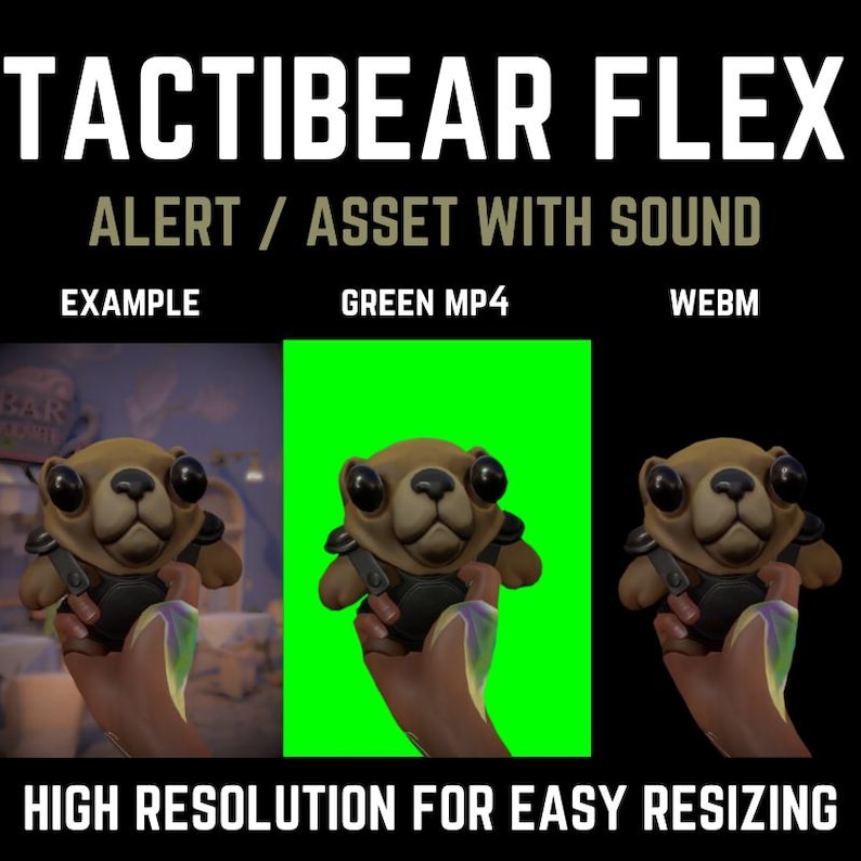 Tactibear Flex Animated Alert | Valorant Stream Overlay | Green Screen ...