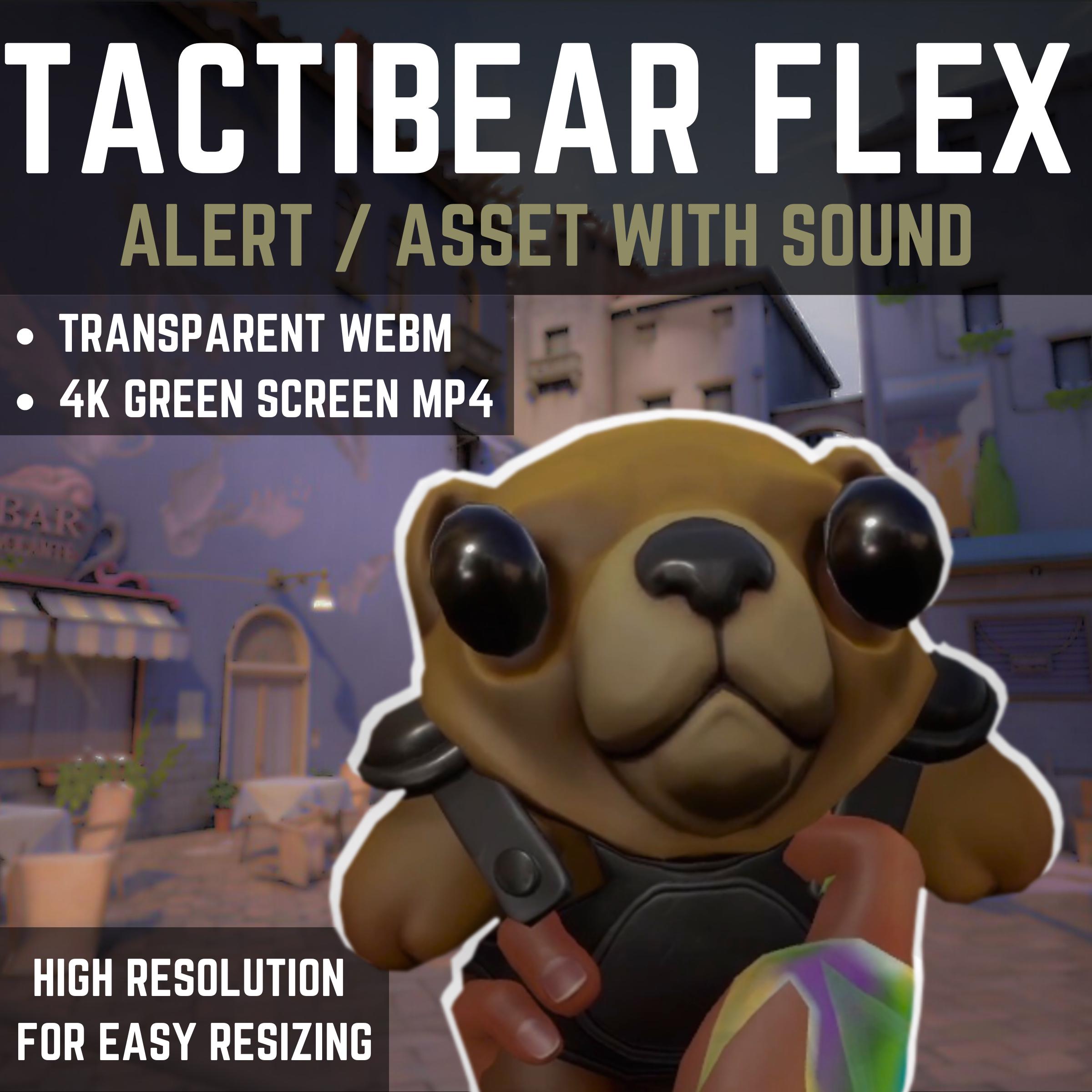 Tactibear Flex Animated Alert | Valorant Stream Overlay | Green Screen ...