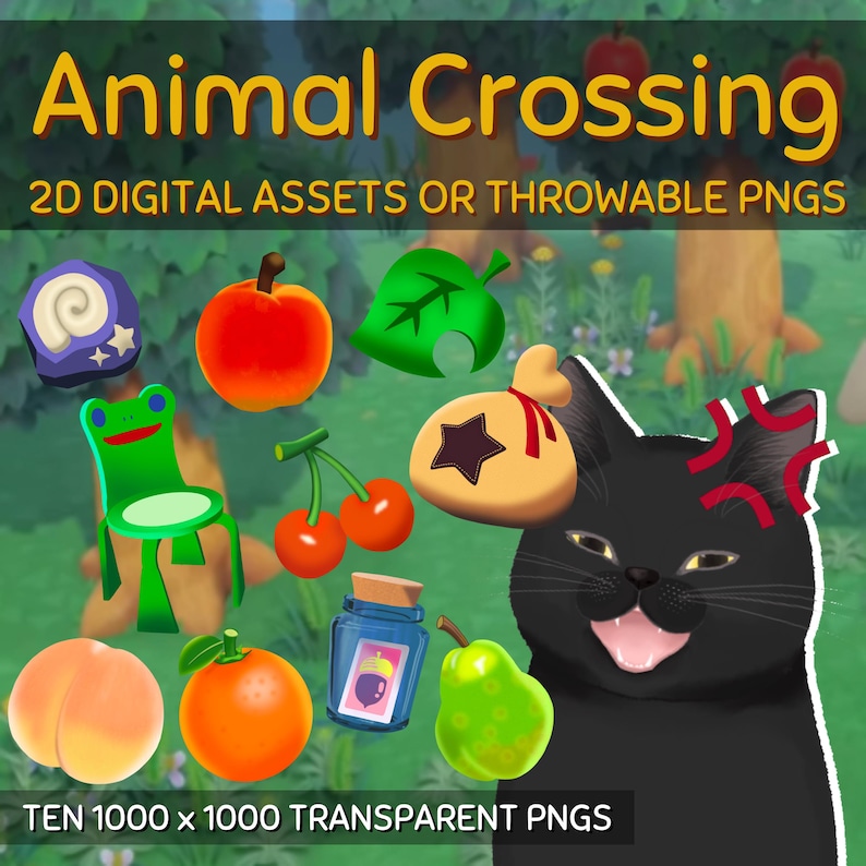 Animal Crossing Stream Assets | 2D PNG Throwables | Twitch Assets | Sub ...