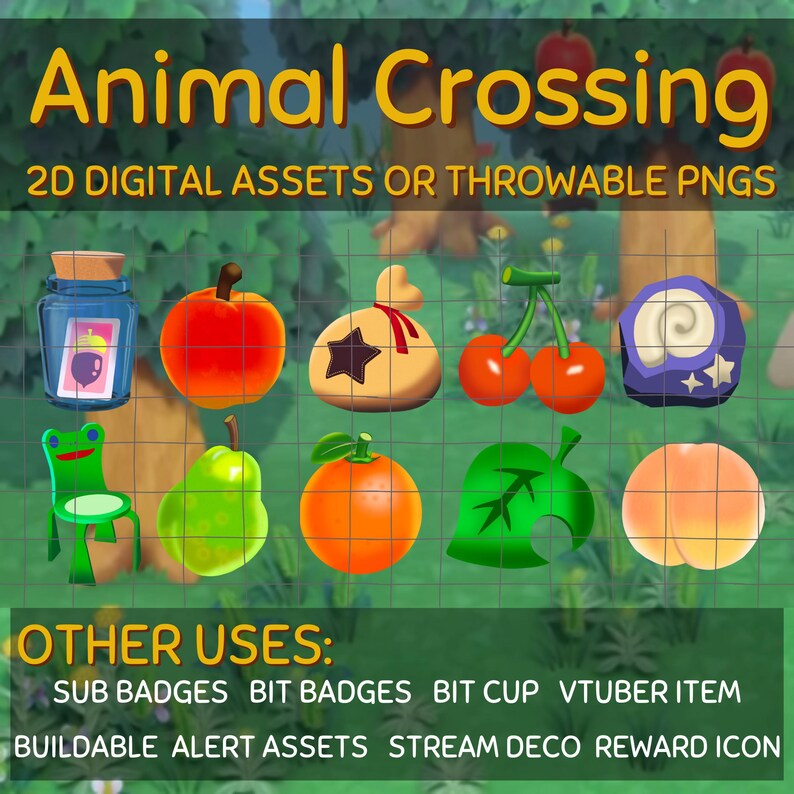 Animal Crossing Stream Assets | 2D PNG Throwables | Twitch Assets | Sub ...