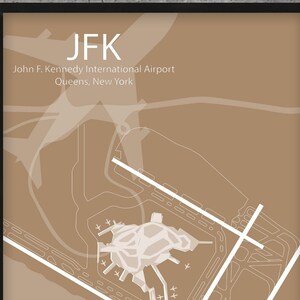 New York City Airport Map Poster - JFK - John F. Kennedy Airport - Map ...
