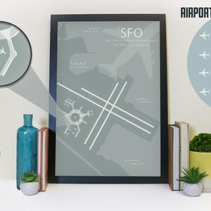 San Francisco Airport Map Poster - SFO - San Francisco Airport - Map ...