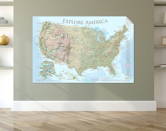 Executive Map of the USA Wall Hanging Home Decor Antique - Etsy