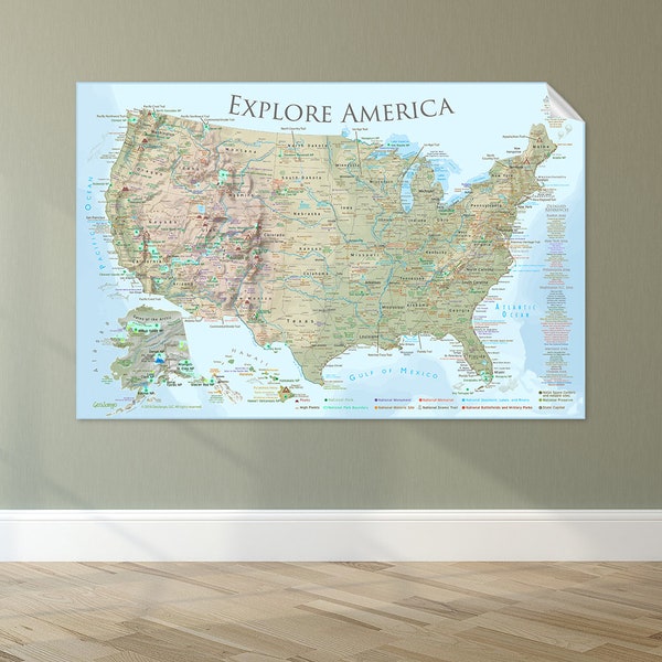 Map Wall Decal - Etsy