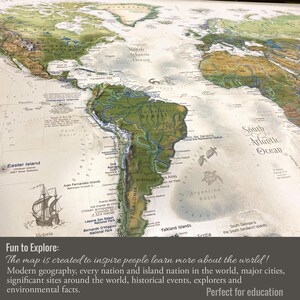 Wall Decal - World Map - Nautilus - Wall Sticker Room Decor Map Decor ...