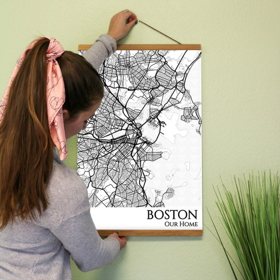 Boston Map Poster Boston Massachusetts Boston City Map | Etsy