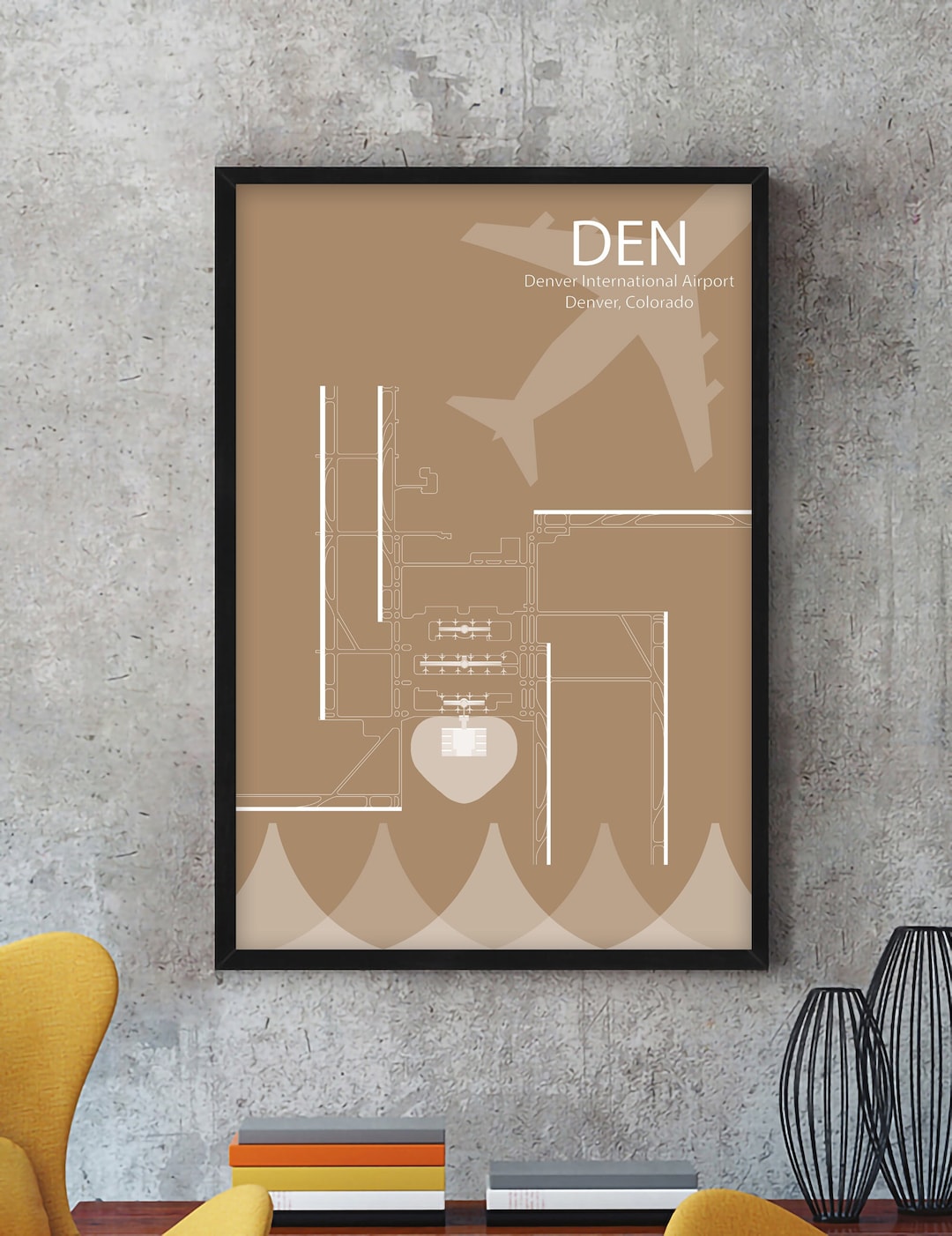 Denver Airport Map Poster - DEN - Denver International Airport - Map ...
