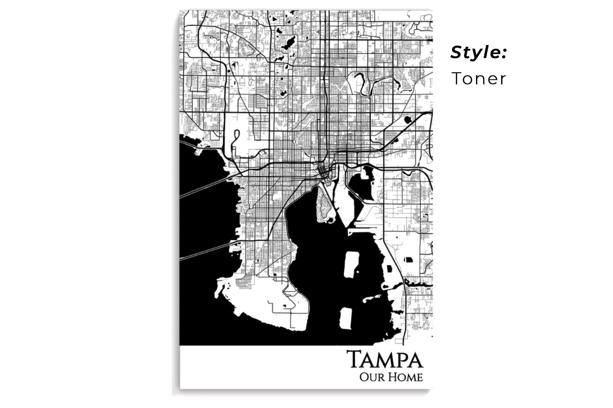Tampa Map Poster Tampa Florida Tampa City Map Poster Wall | Etsy