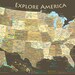 Giant USA Map Wall Paper, National Parks With Roads, United States Wall ...