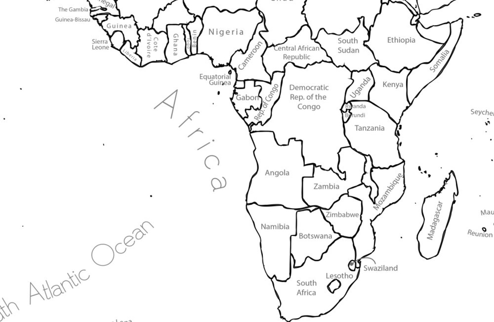 World Map Outline Poster Coloring Map Custom Title - Etsy