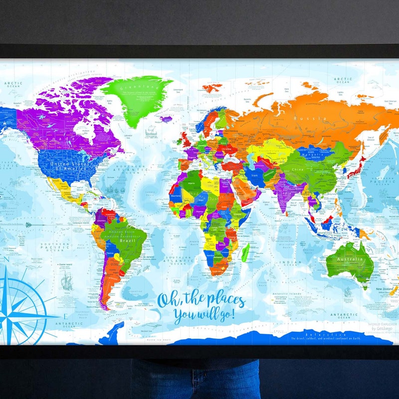 Kids World Map - Etsy