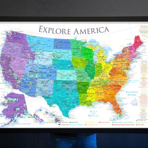 USA Map for Kids | Bright Colorful Map - Personalized Gift | Kids Map ...